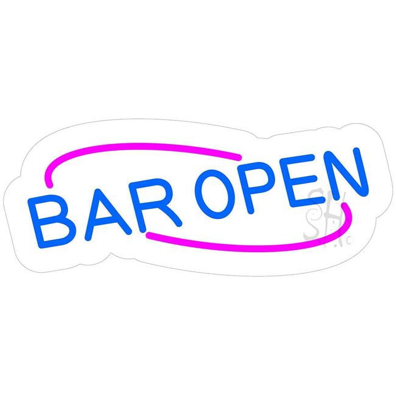 Everything Neon Blue Open Bar Contoured Clear Backing LED Neon Sign 6 x ...