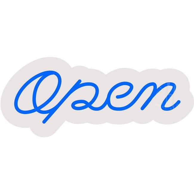 Everything Neon Blue Open Contoured Clear Backing LED Neon Sign 6 x 15 ...