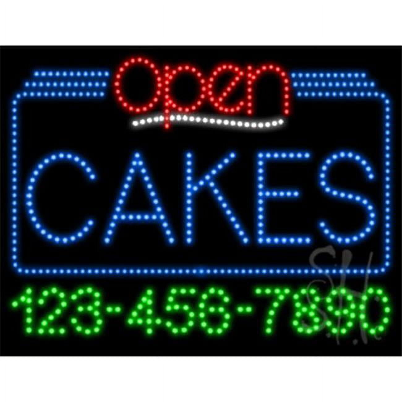 Everything Neon Cakes Open with Phone Number Animated LED Sign 24 ...