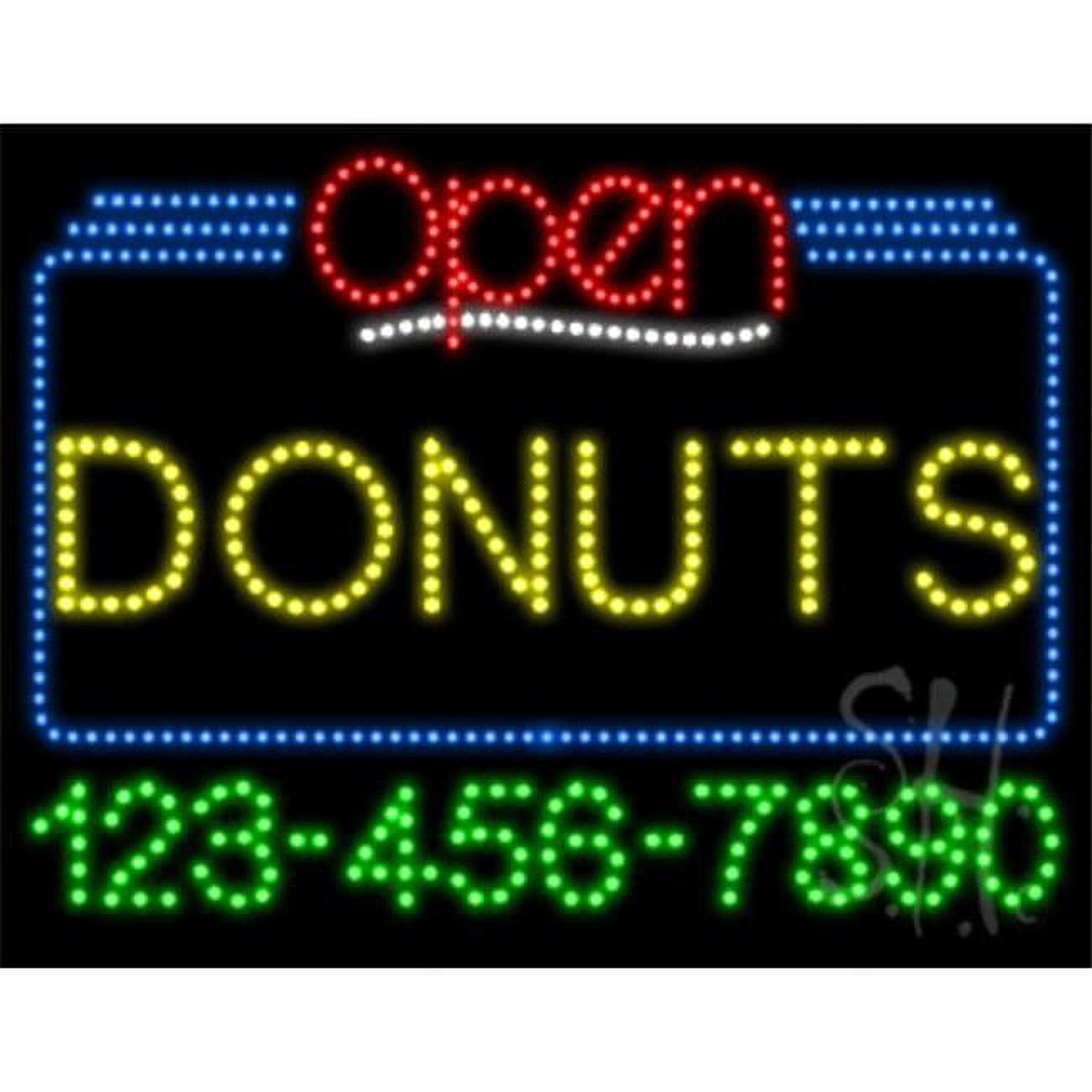 Everything Neon Donuts Open with Phone Number Animated LED Sign 24 ...
