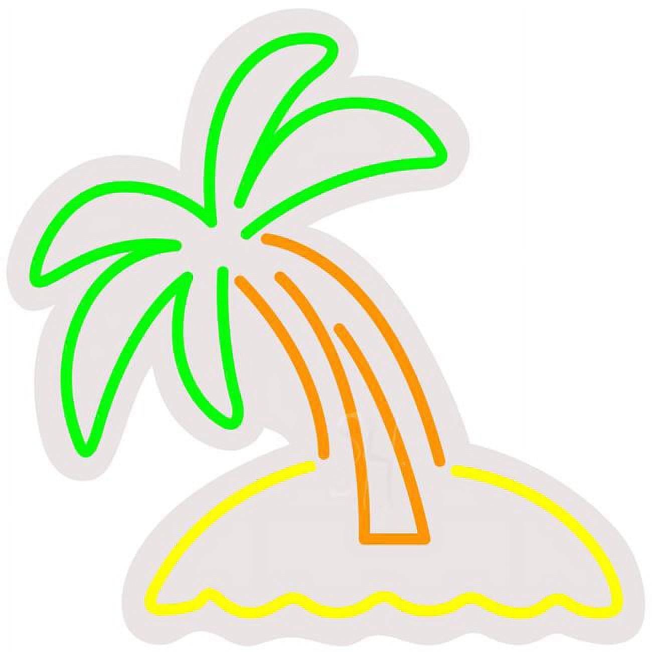 Everything Neon ENQ-60088 Palm Tree Contoured Clear Backing LED Neon ...