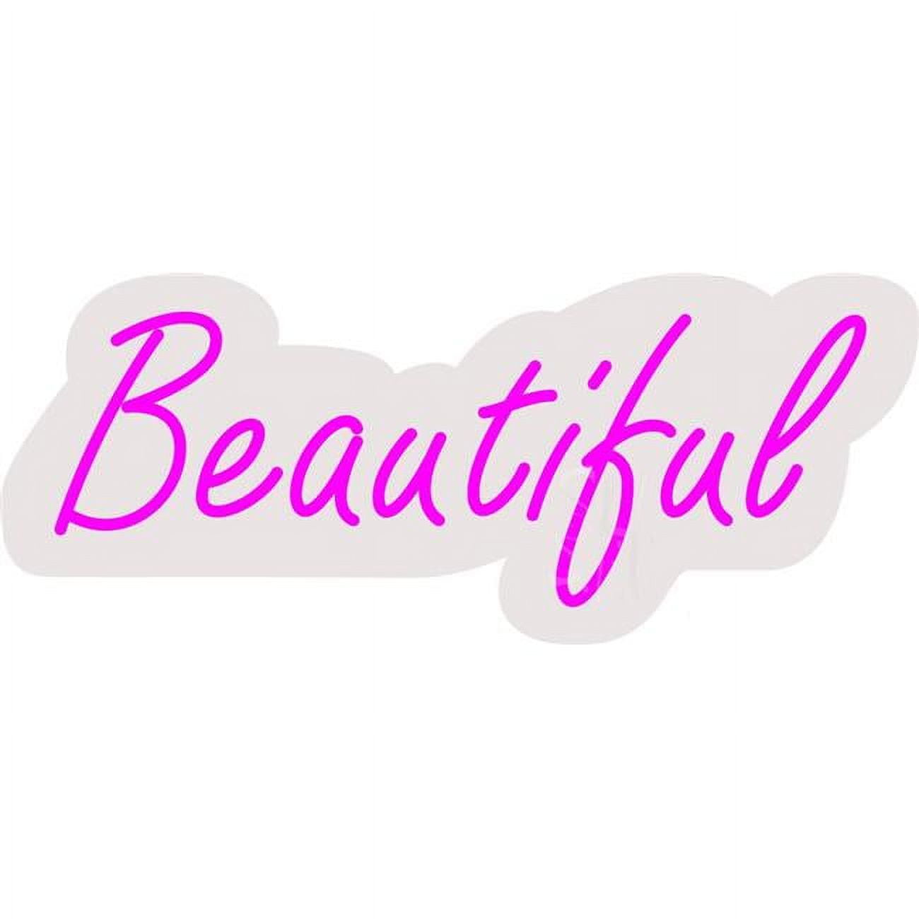 Everything Neon ENQ-60179 Beautiful Contoured Clear Backing LED Neon ...