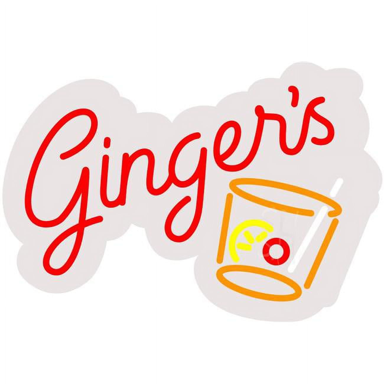 Everything Neon ENQ-60260 Gingers Contoured Clear Backing LED Neon Sign ...