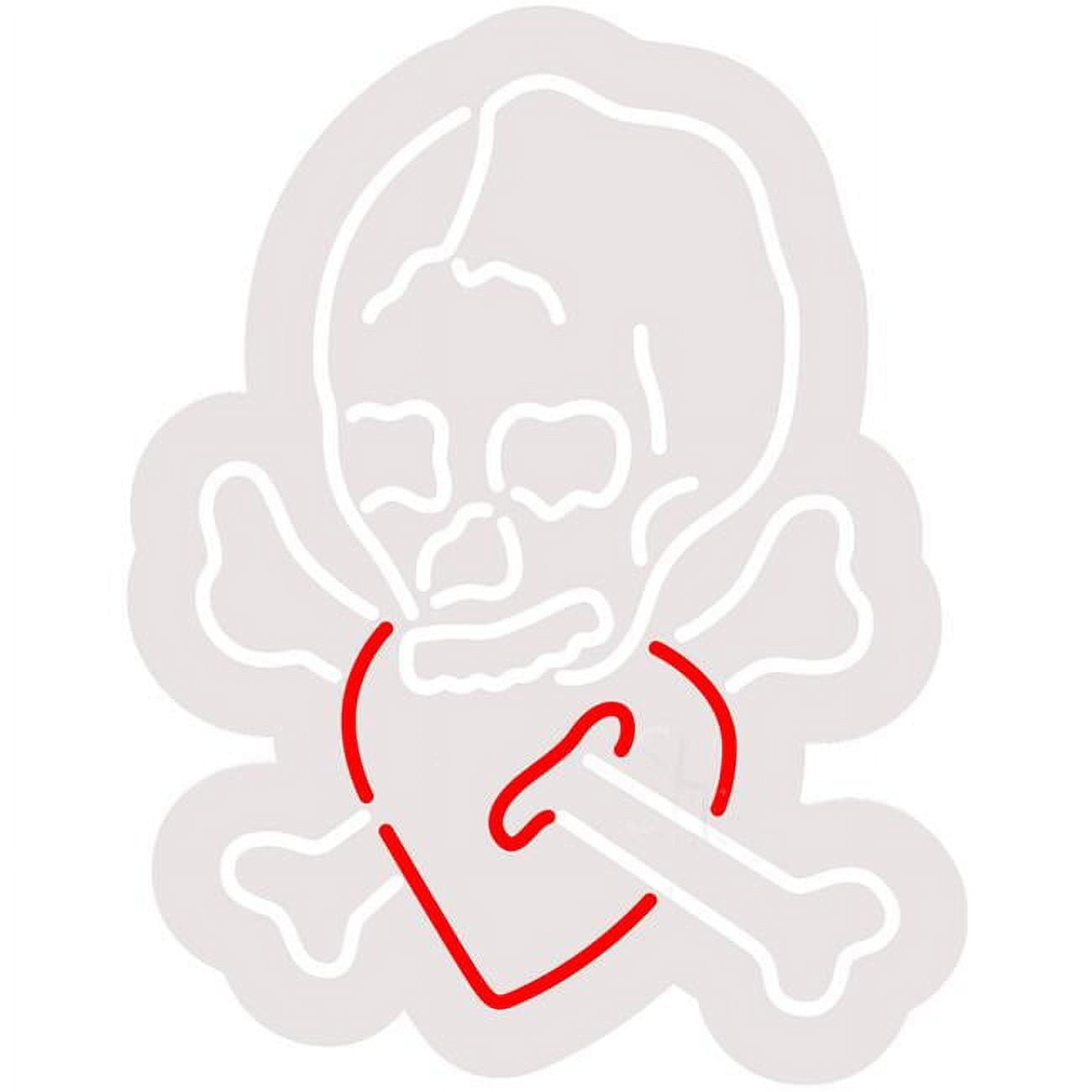Everything Neon ENQ-60519 Skull Logo Contoured Clear Backing LED Neon ...