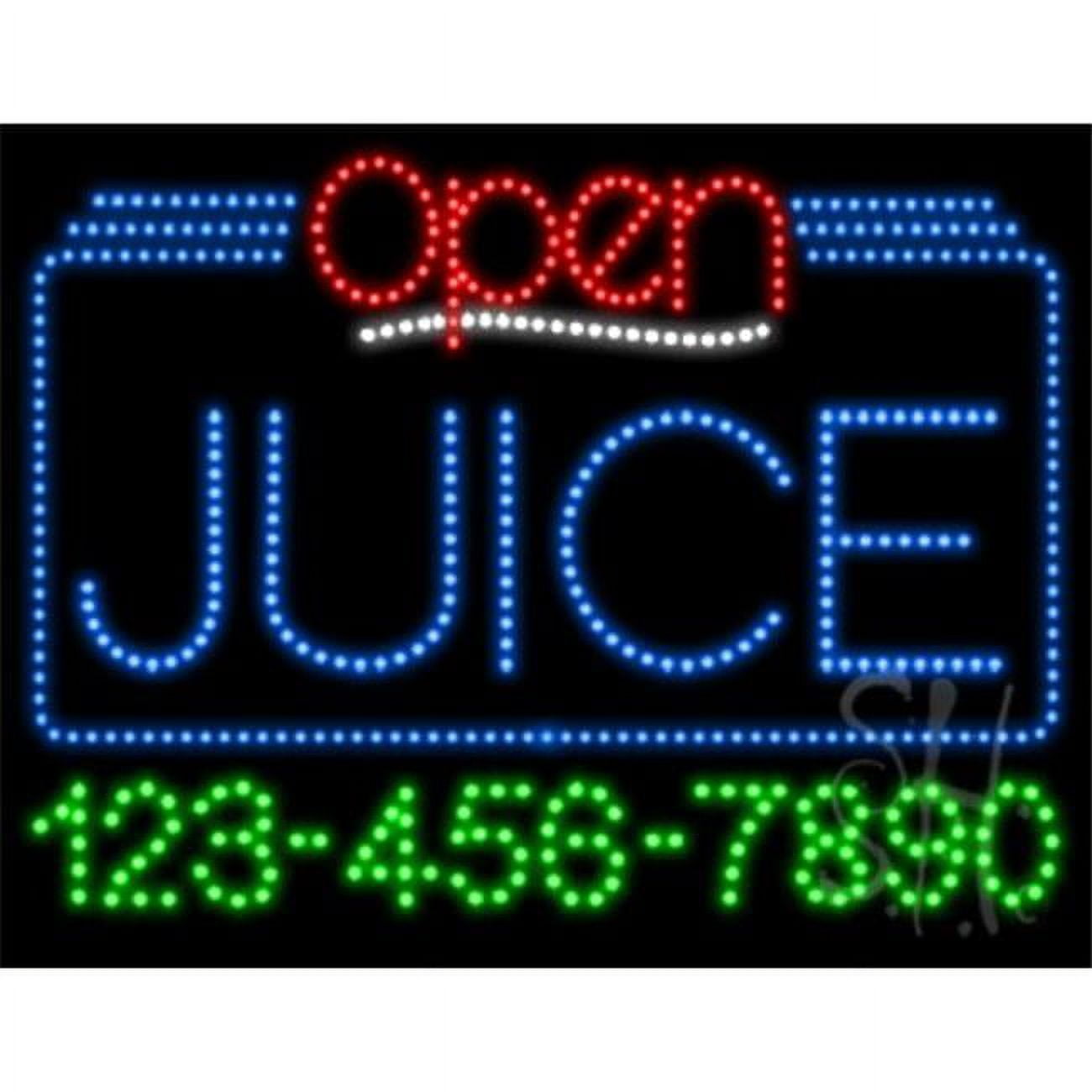 Everything Neon Juice Open with Phone Number Animated LED Sign 24 ...