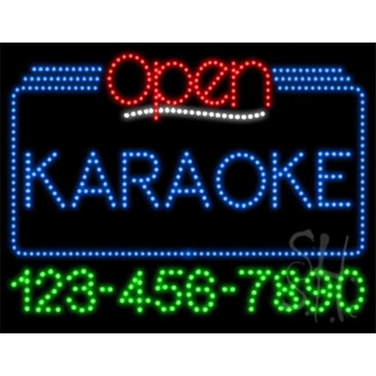 Everything Neon Karaoke Open with Phone Number Animated LED Sign 24 ...