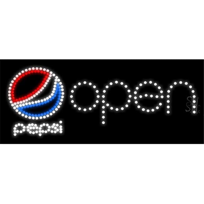 Everything Neon L-HSO0251 Open Pepsi Animated Led Sign 10'' x 24'' x 1 ...