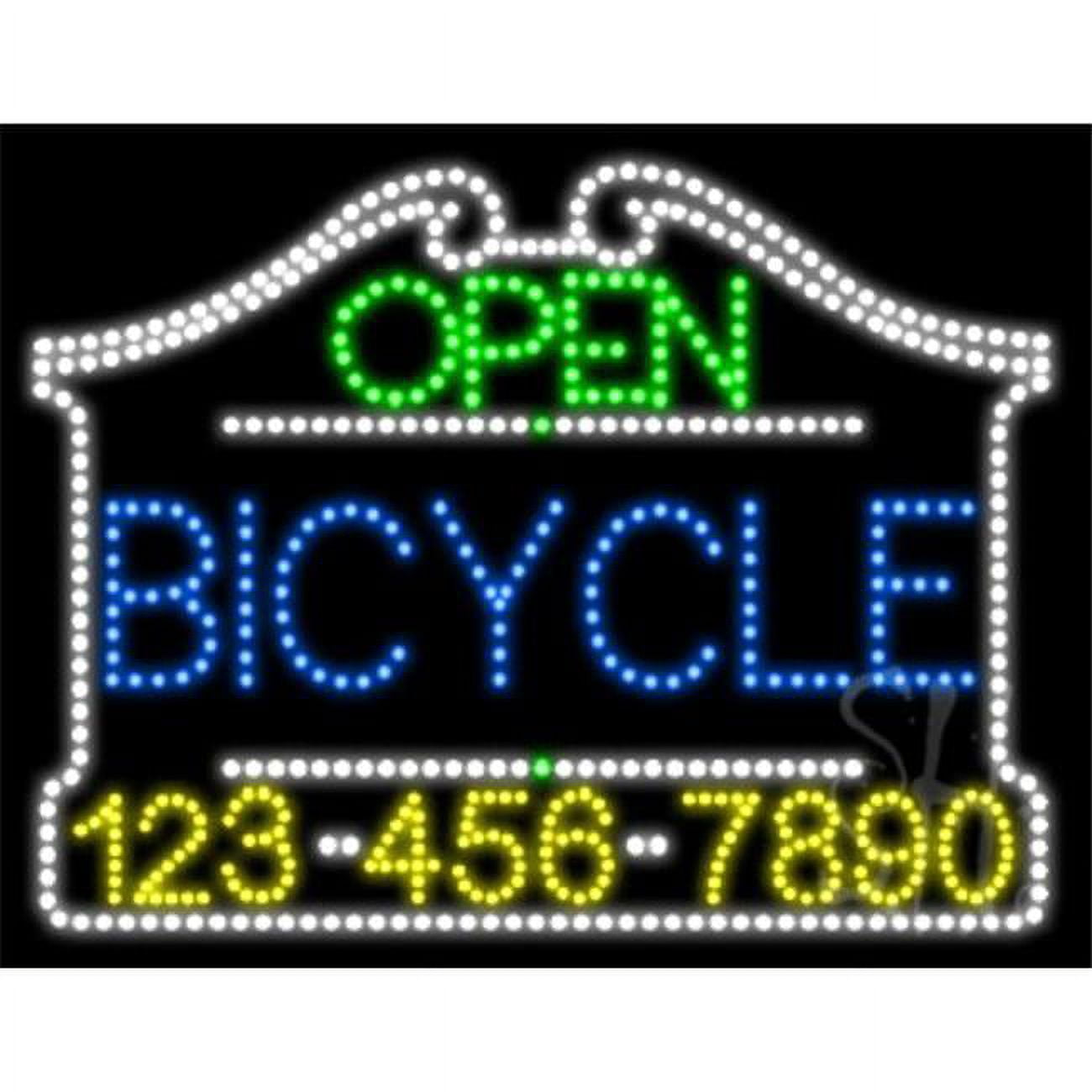Everything Neon L100-5567 Bicycle Open with Phone Number Animated LED ...