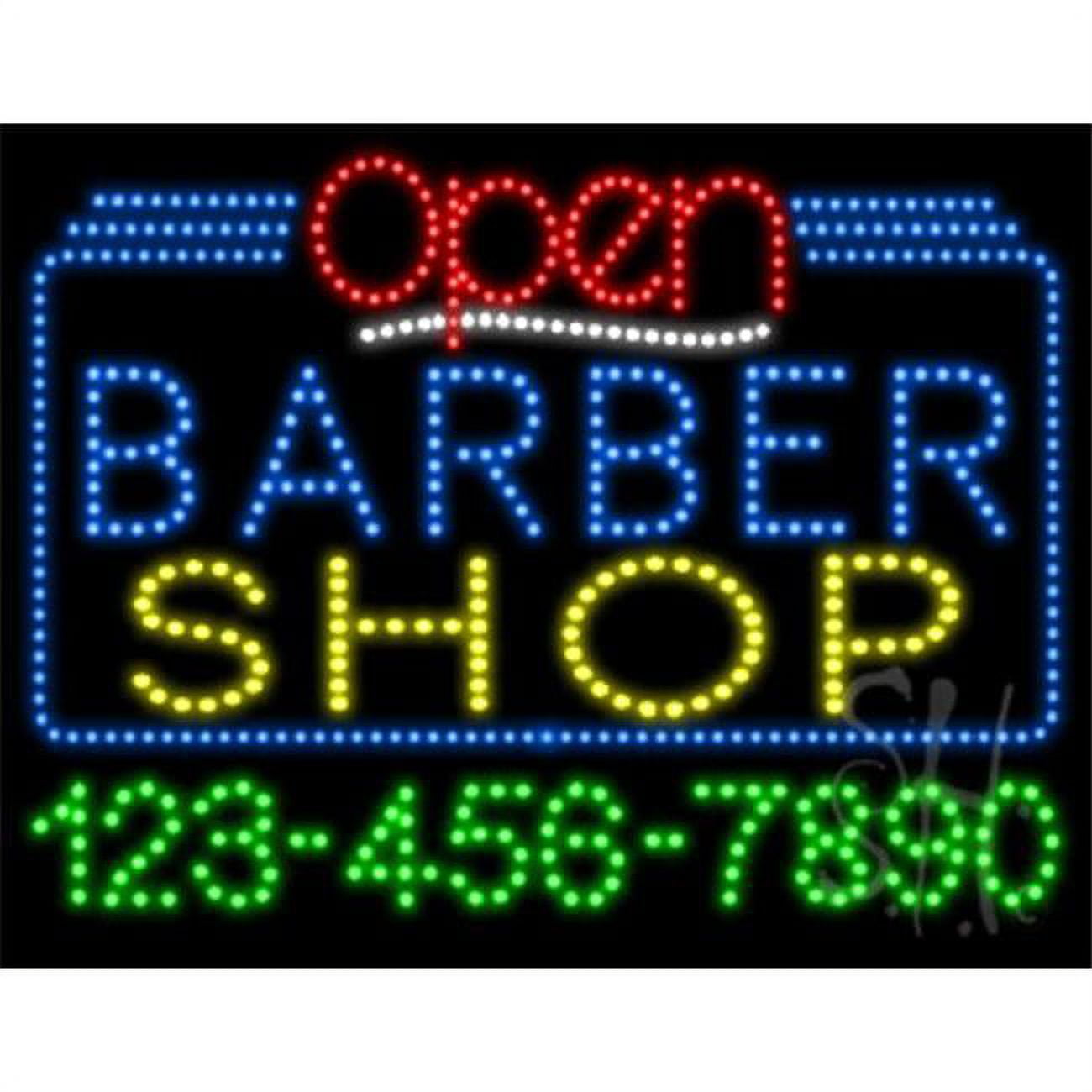 Everything Neon L100-5581 Barber Shop Open with Phone Number Animated ...