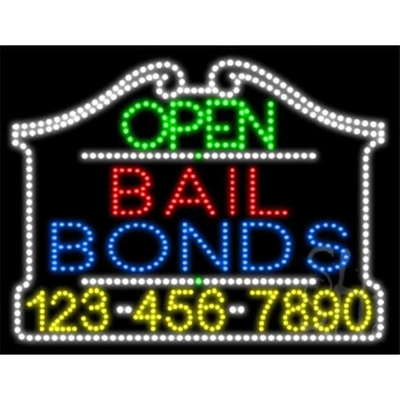Everything Neon L100-5603 Bail Bonds Open with Phone Number Animated ...