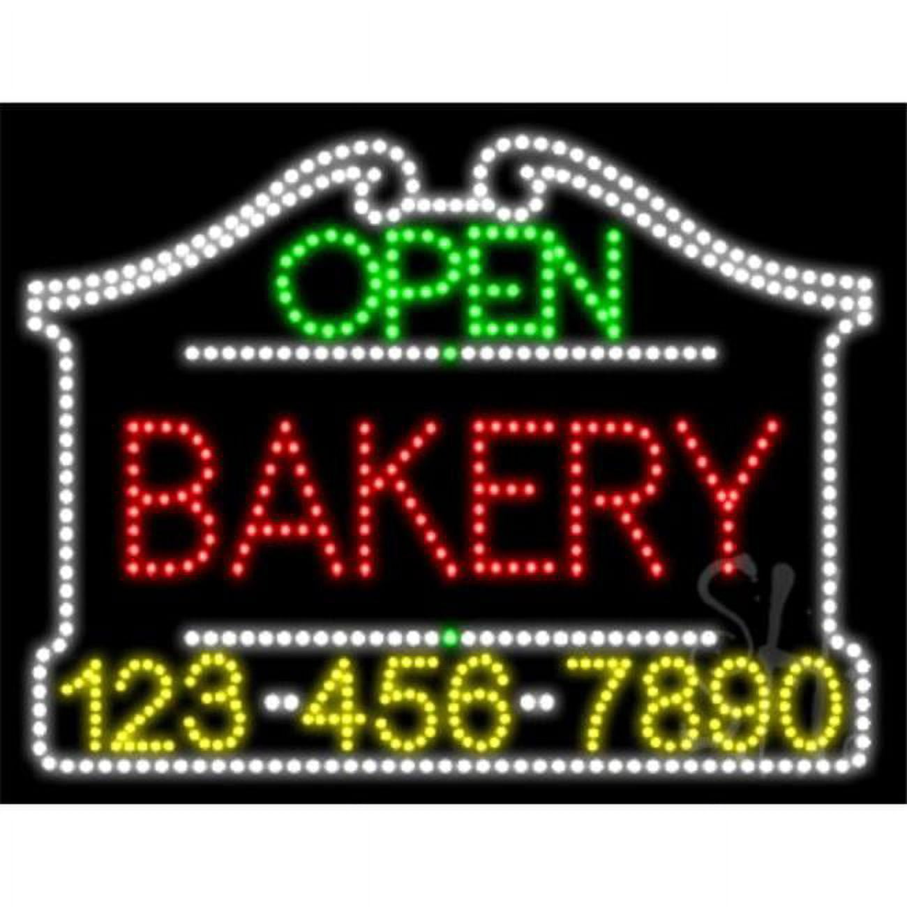 Everything Neon L100-5618 Bakery Open with Phone Number Animated LED ...