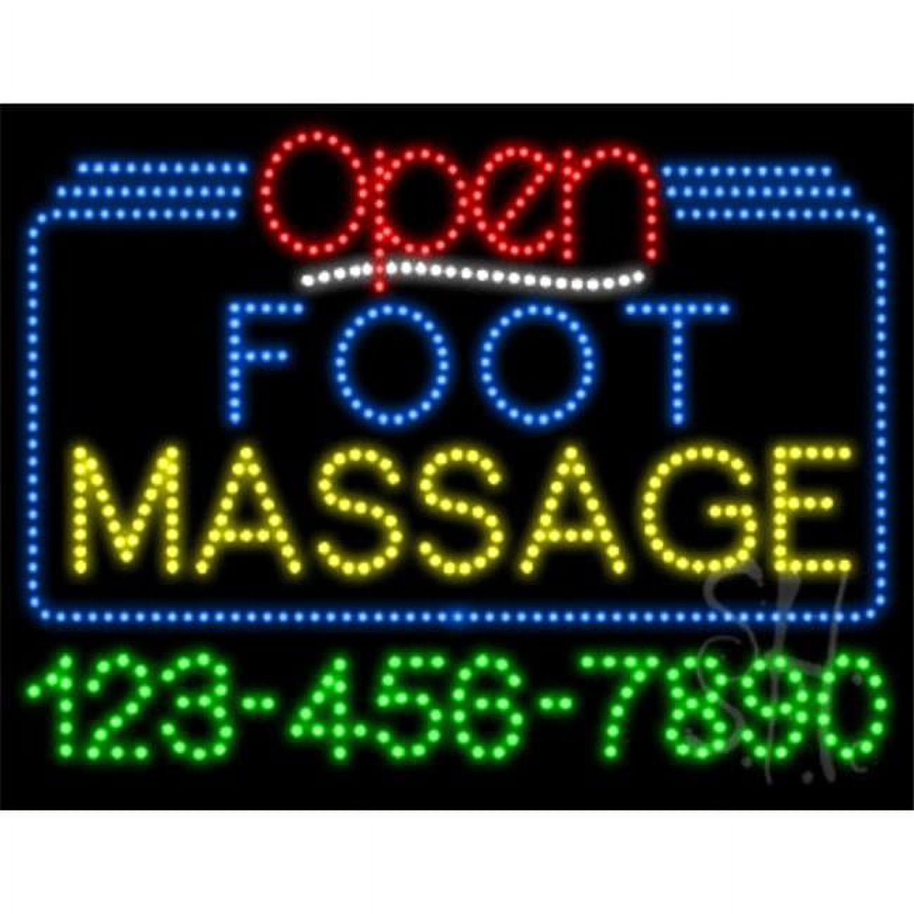 Everything Neon L100-5766 Foot Massage Open with Phone Number Animated ...
