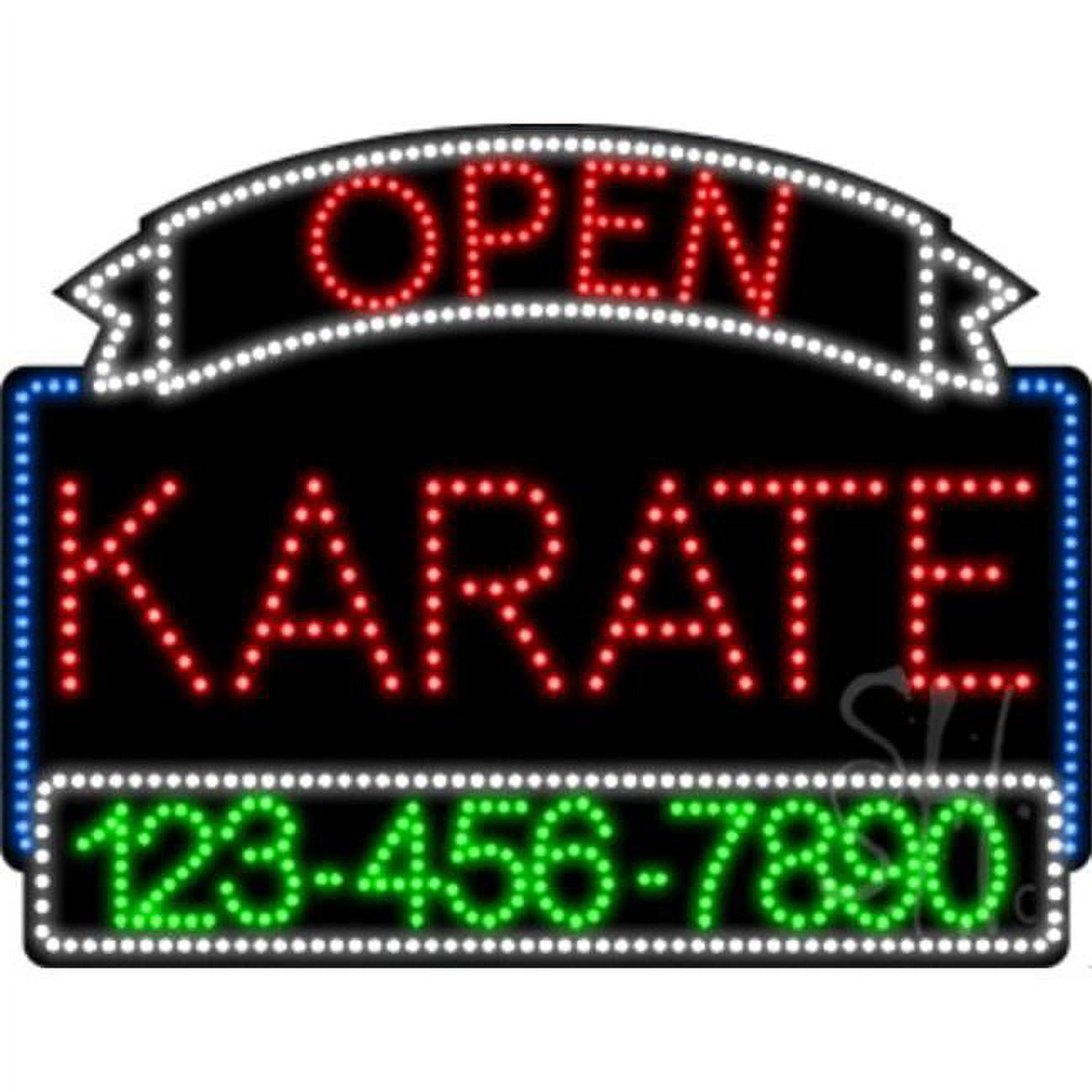 Everything Neon L100-5948 Karate Open with Phone Number Animated LED ...