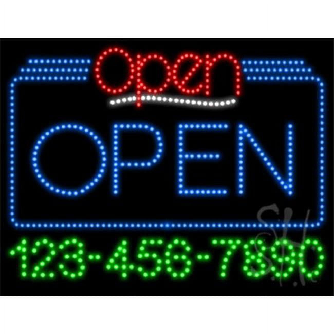 Everything Neon L100-6099 Open with Phone Number Animated LED Sign 24 ...