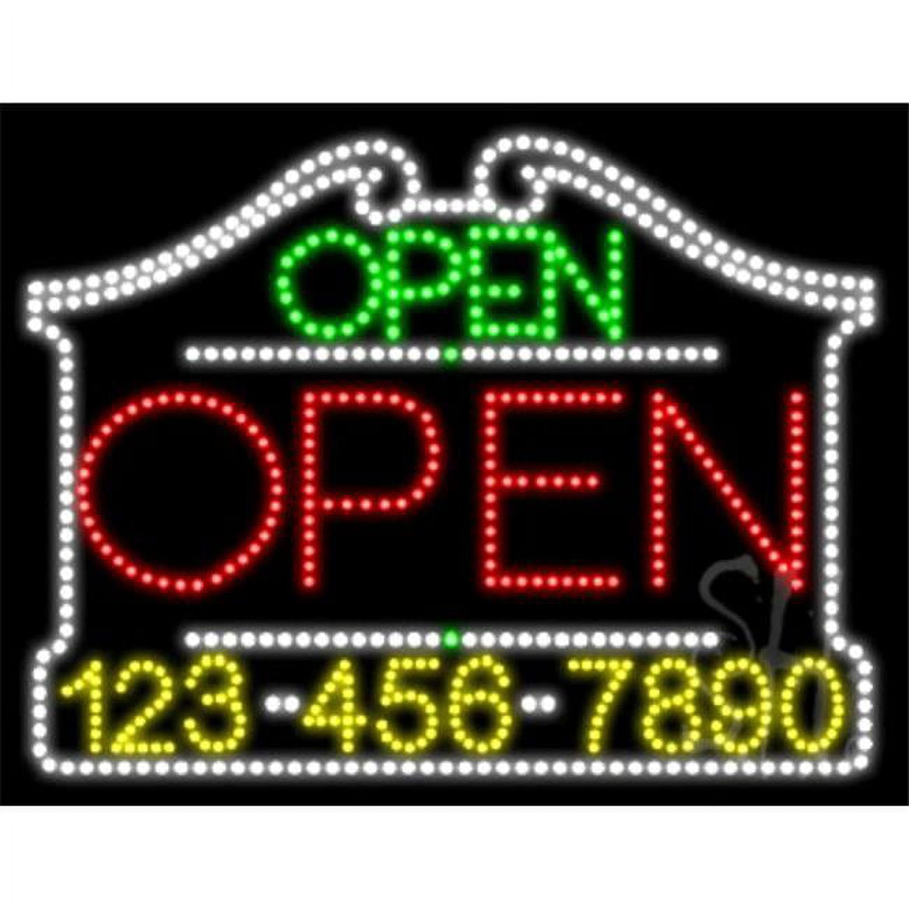 Everything Neon L100-6103 Open with Phone Number Animated LED Sign 24 ...