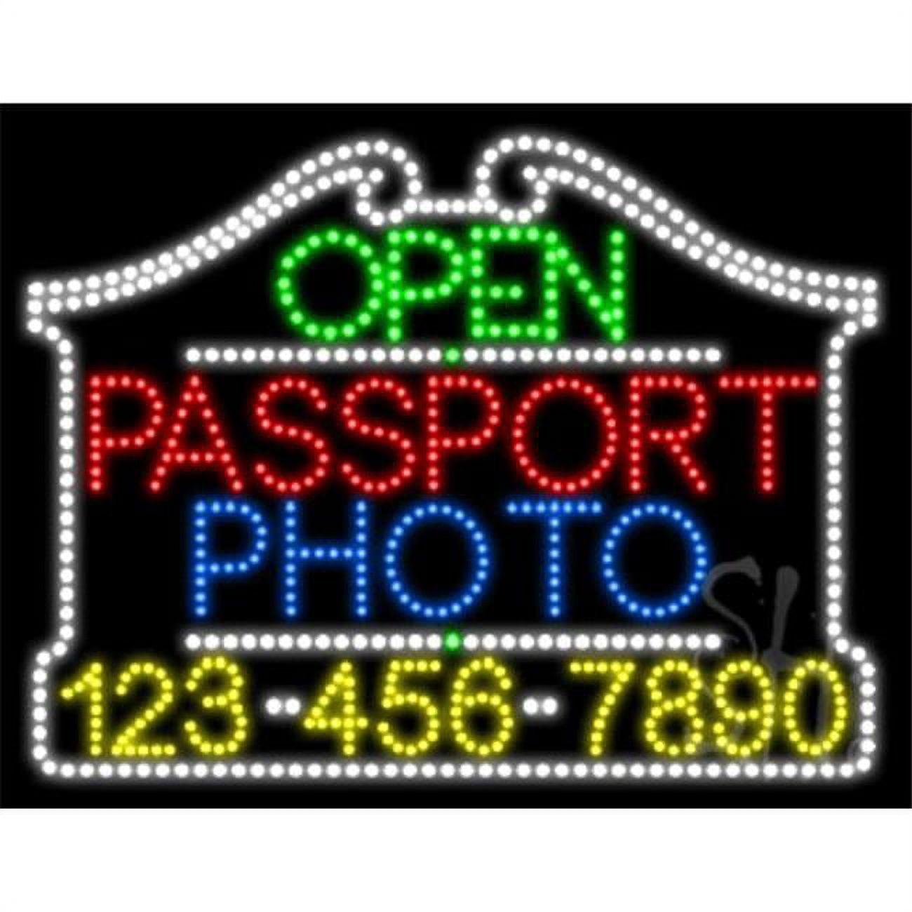 Everything Neon L100-6220 Passport Photo Open with Phone Number ...
