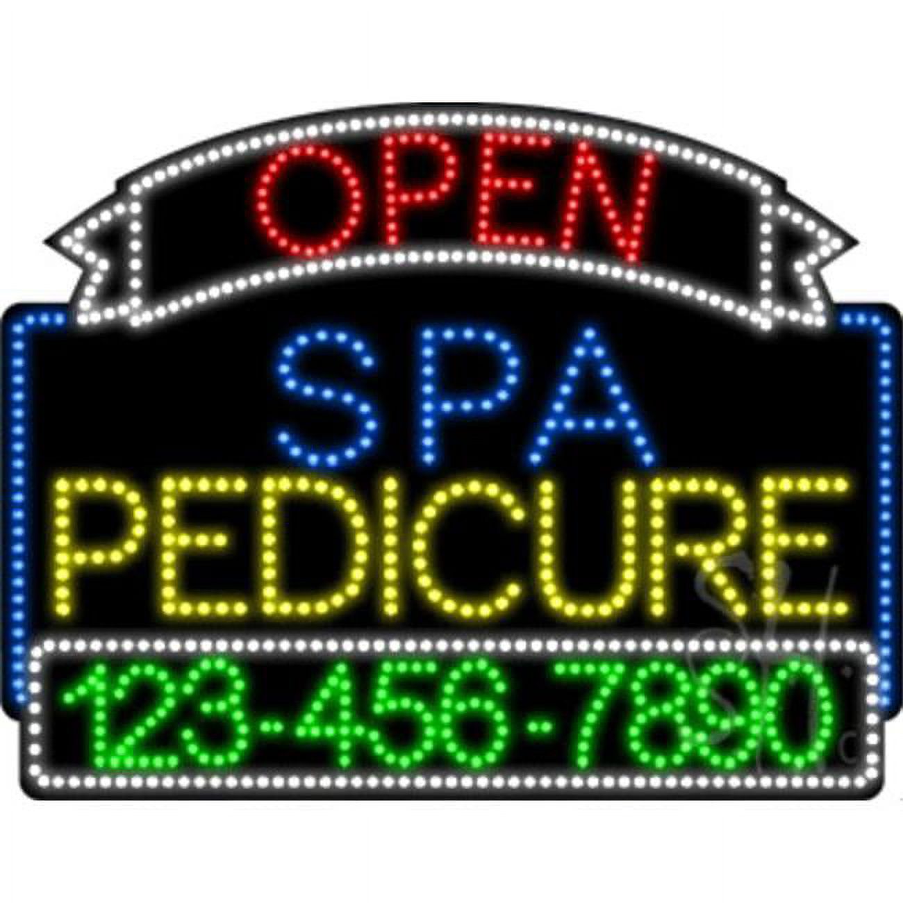 Everything Neon L100-6307 Spa Pedicure Open with Phone Number Animated ...