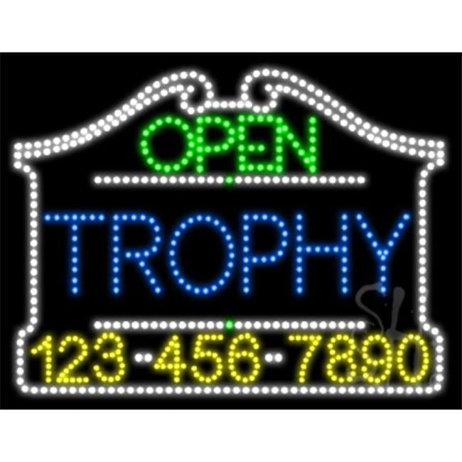 Everything Neon L100-6327 Trophy Open with Phone Number Animated LED ...