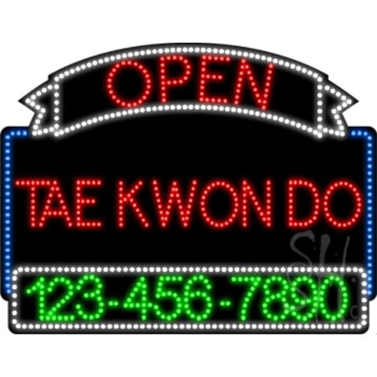 Everything Neon L100-6414 Tae Kwon Do Open with Phone Number Animated ...