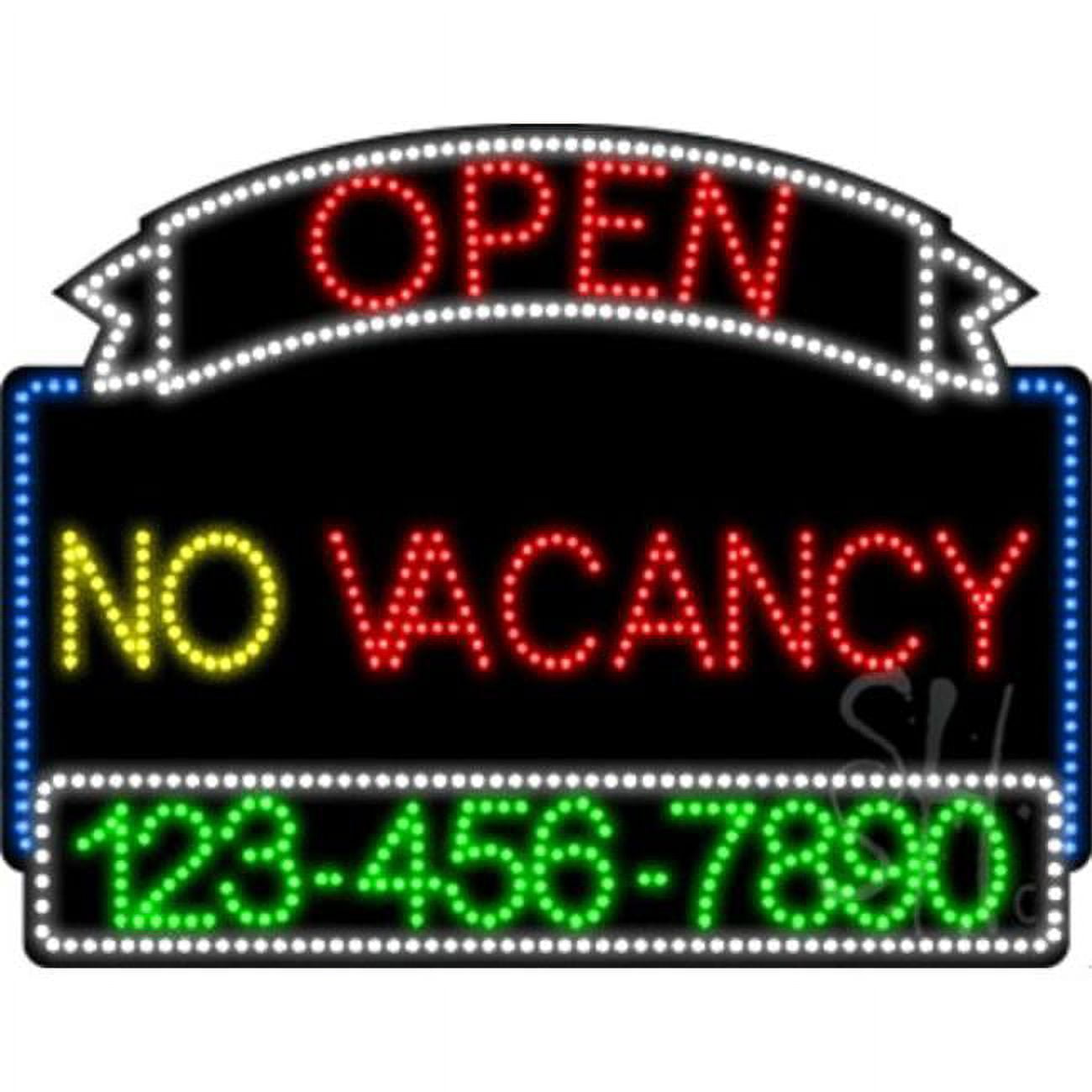 Everything Neon L100-6450 No Vacancy Open with Phone Number Animated ...