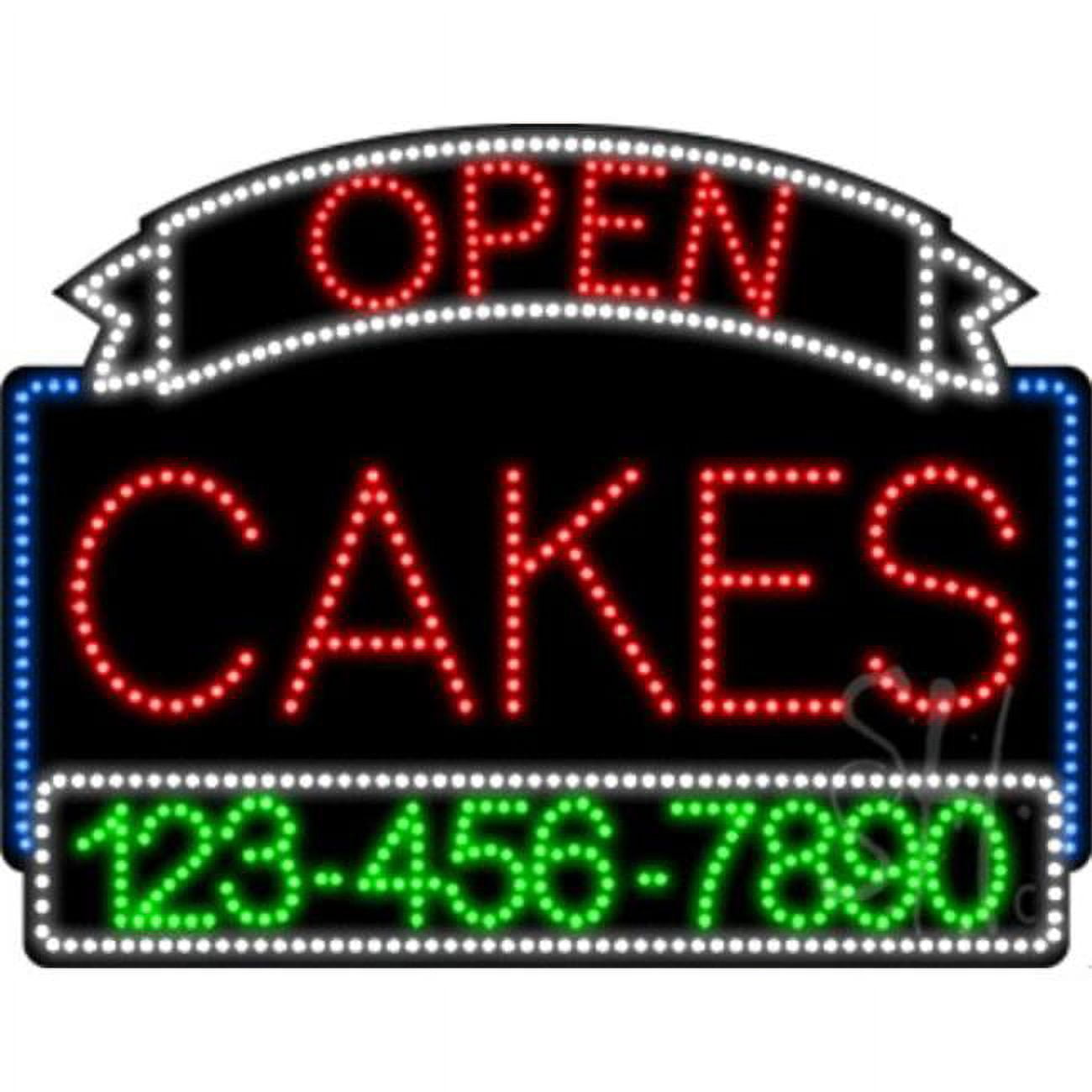 Everything Neon L100-7051 Cakes Open with Phone Number Animated LED ...