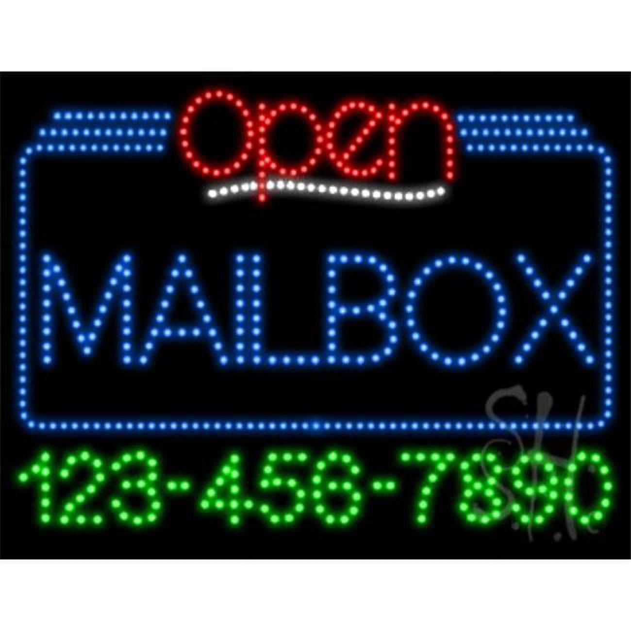 Everything Neon Mailbox Open with Phone Number Animated LED Sign 24 ...