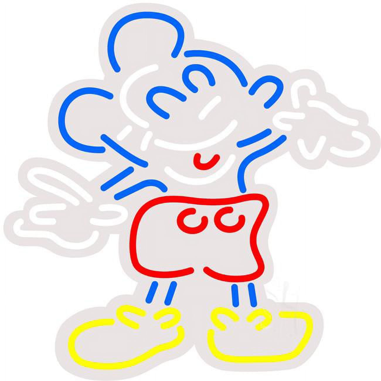 Everything Neon Mickey Mouse Minnie Logo Contoured Clear Backing LED ...