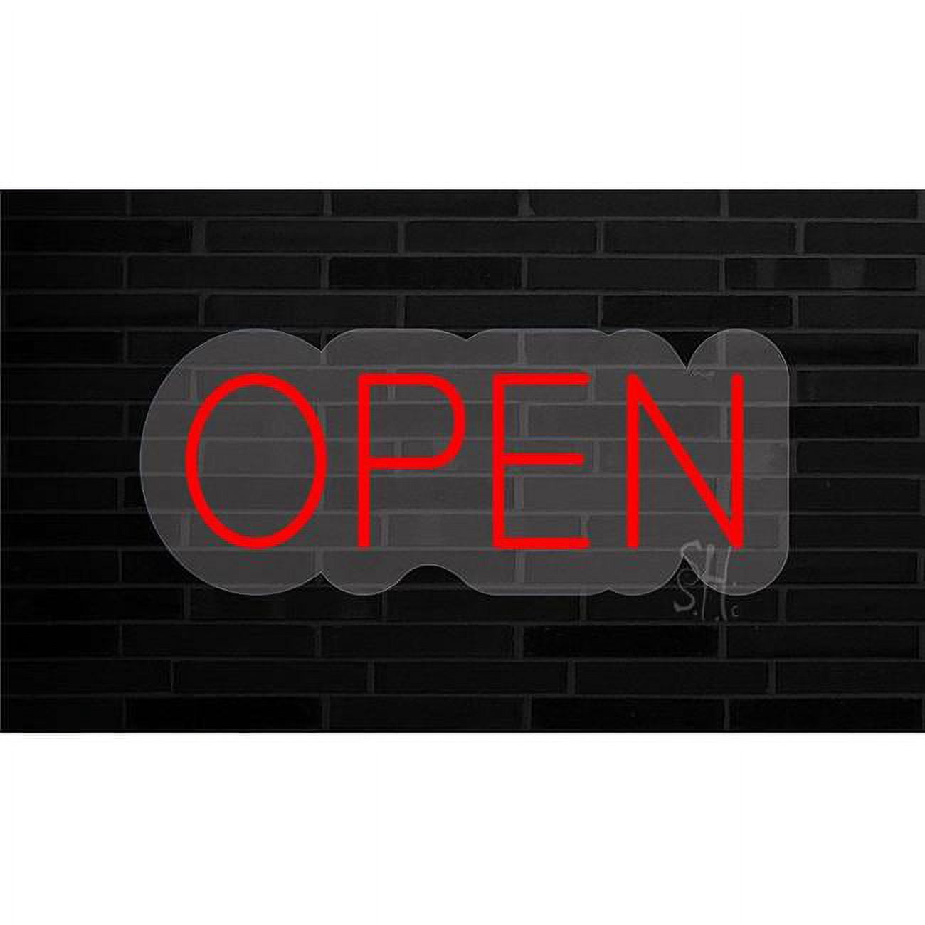 Everything Neon N100-0195-CC Open Contoured Clear Backing LED Neon Sign ...