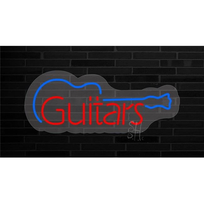 Everything Neon N100-1282-CC Guitars Graphic Contoured Clear Backing ...