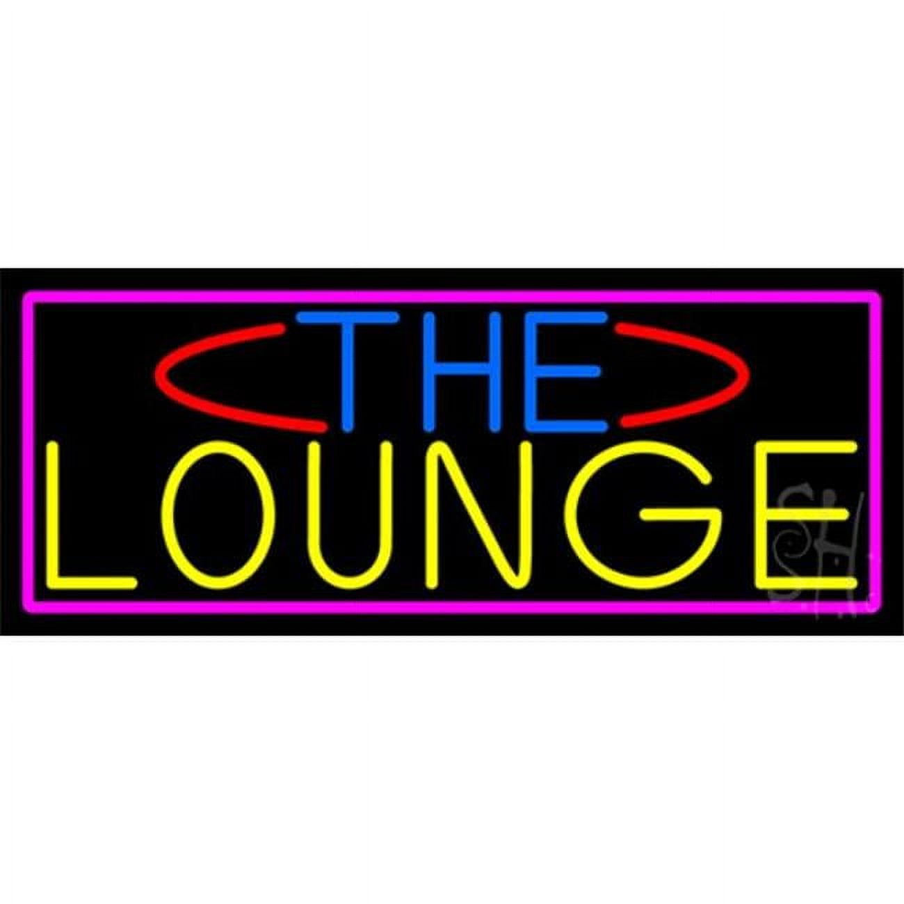 Everything Neon N105-16202 The Lounge With Pink Border LED Neon Sign 10 ...