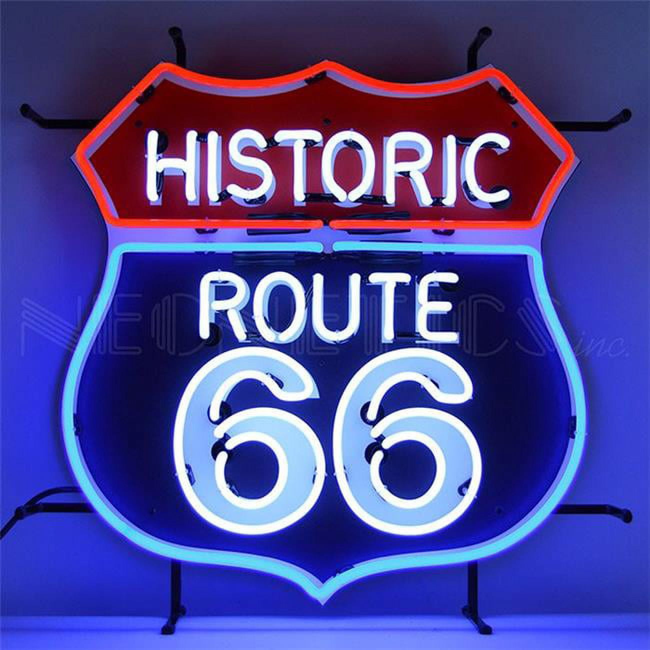 Everything Neon NV-102-1236 Historic Route 66 Neon Sign With Backing 24'' x 24'' x 4'' - Walmart.com