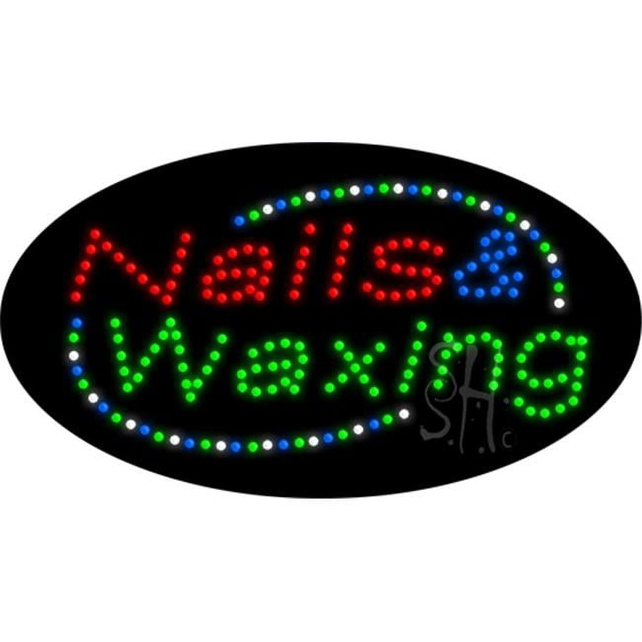 Everything Neon Nails And Waxing Animated LED Sign 15'' x 27 ...