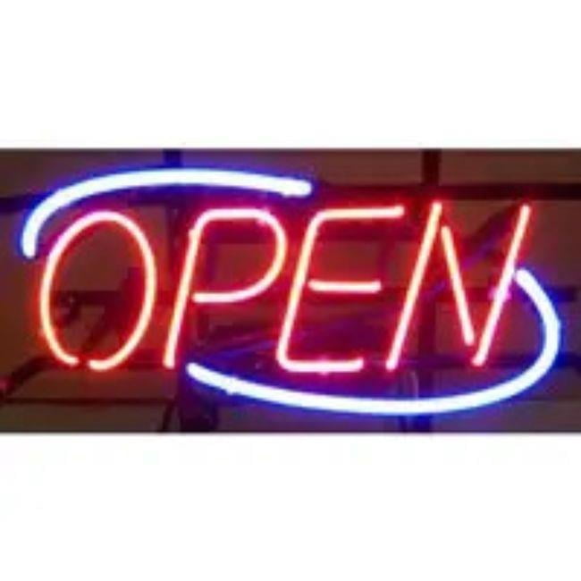 Everything Neon Open Blue Border Neon Sign 10'' Tall x 18'' Wide x 4 ...