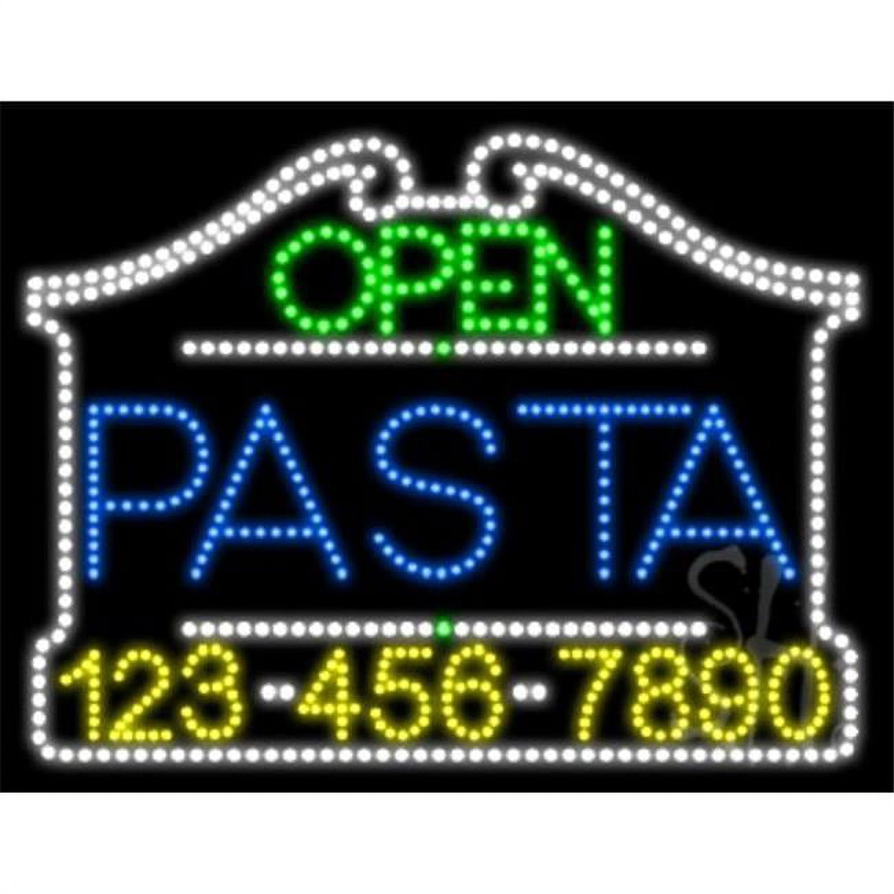 Everything Neon Pasta Open with Phone Number Animated LED Sign 24 ...