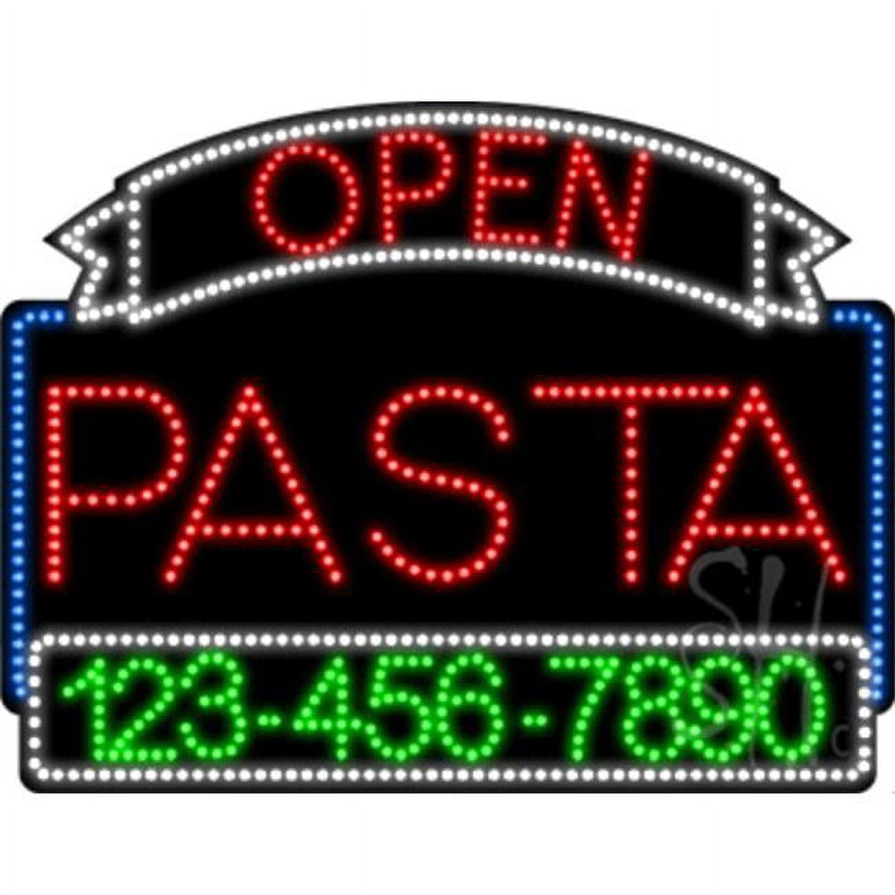 Everything Neon Pasta Open with Phone Number Animated LED Sign 24 ...