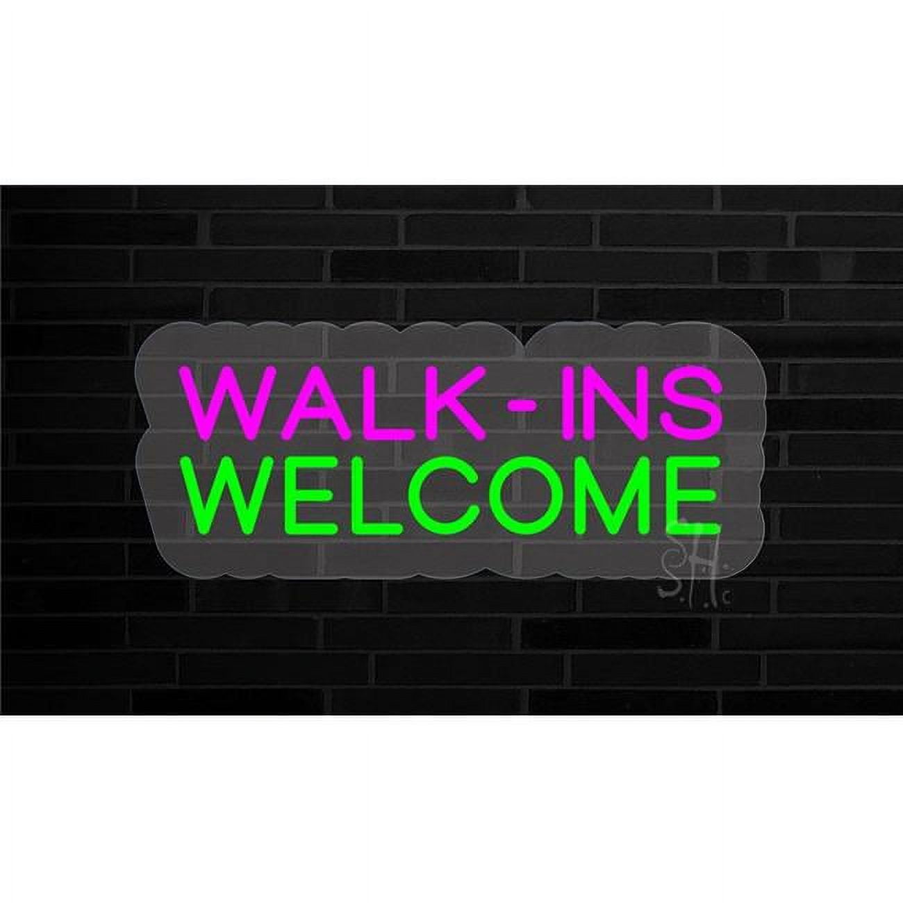 Everything Neon Pink Walk Ins Welcome Contoured Clear Backing LED Neon ...