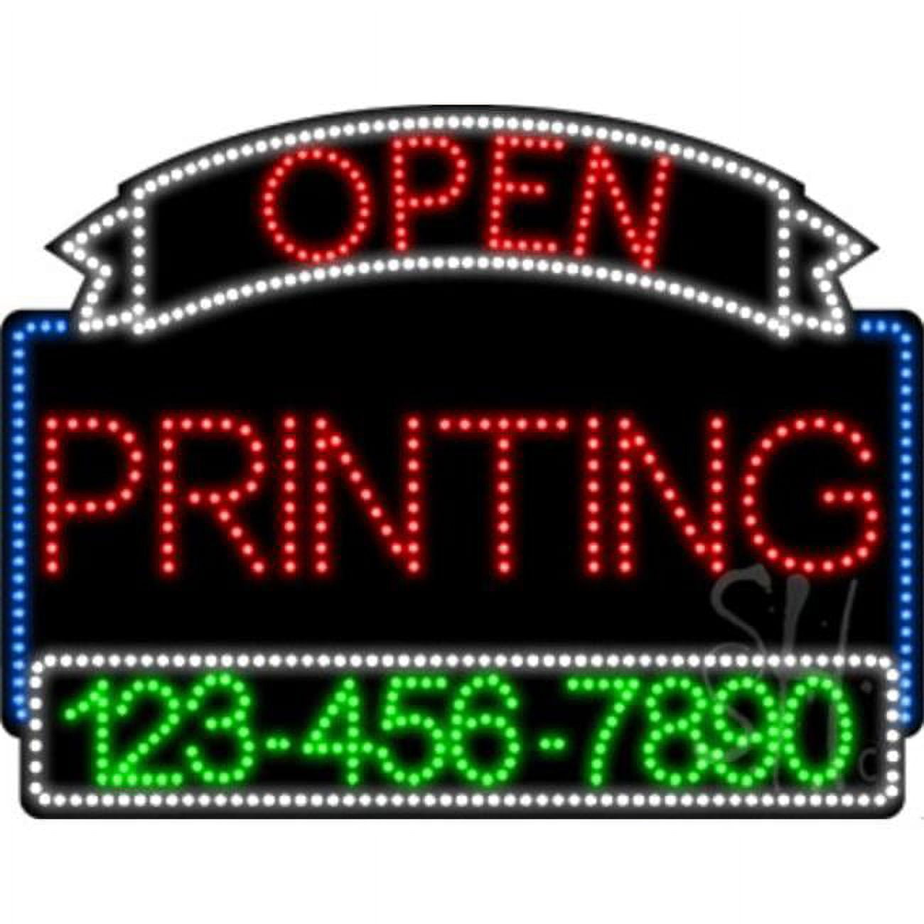 Everything Neon Printing Open with Phone Number Animated LED Sign 24 ...