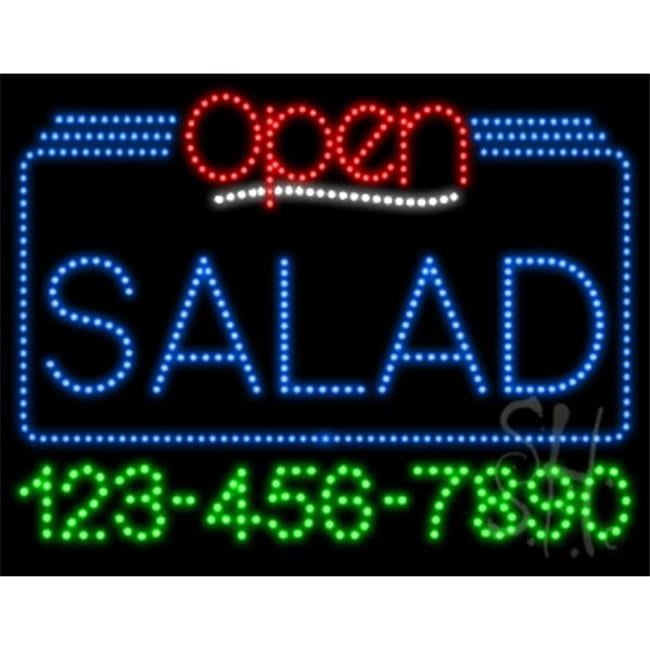 Everything Neon Salad Open with Phone Number Animated LED Sign 24 ...