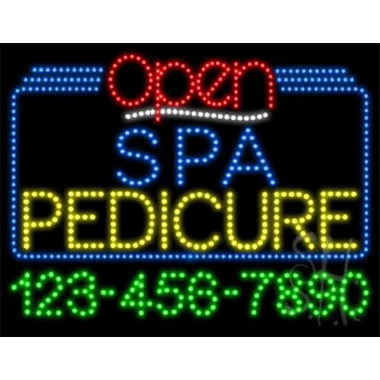 Everything Neon Spa Pedicure Open with Phone Number Animated LED Sign ...