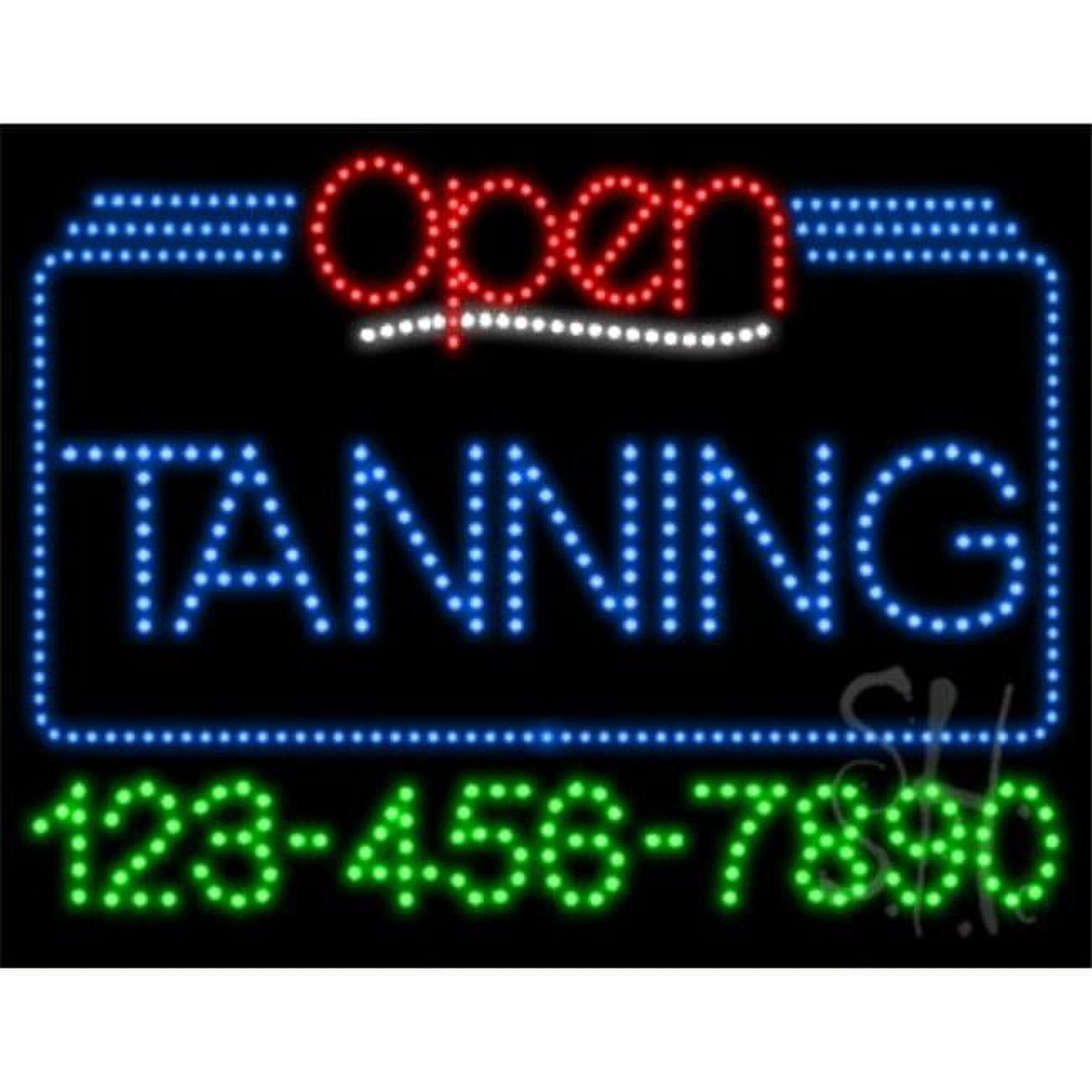 Everything Neon Tanning Open with Phone Number Animated LED Sign 24 ...