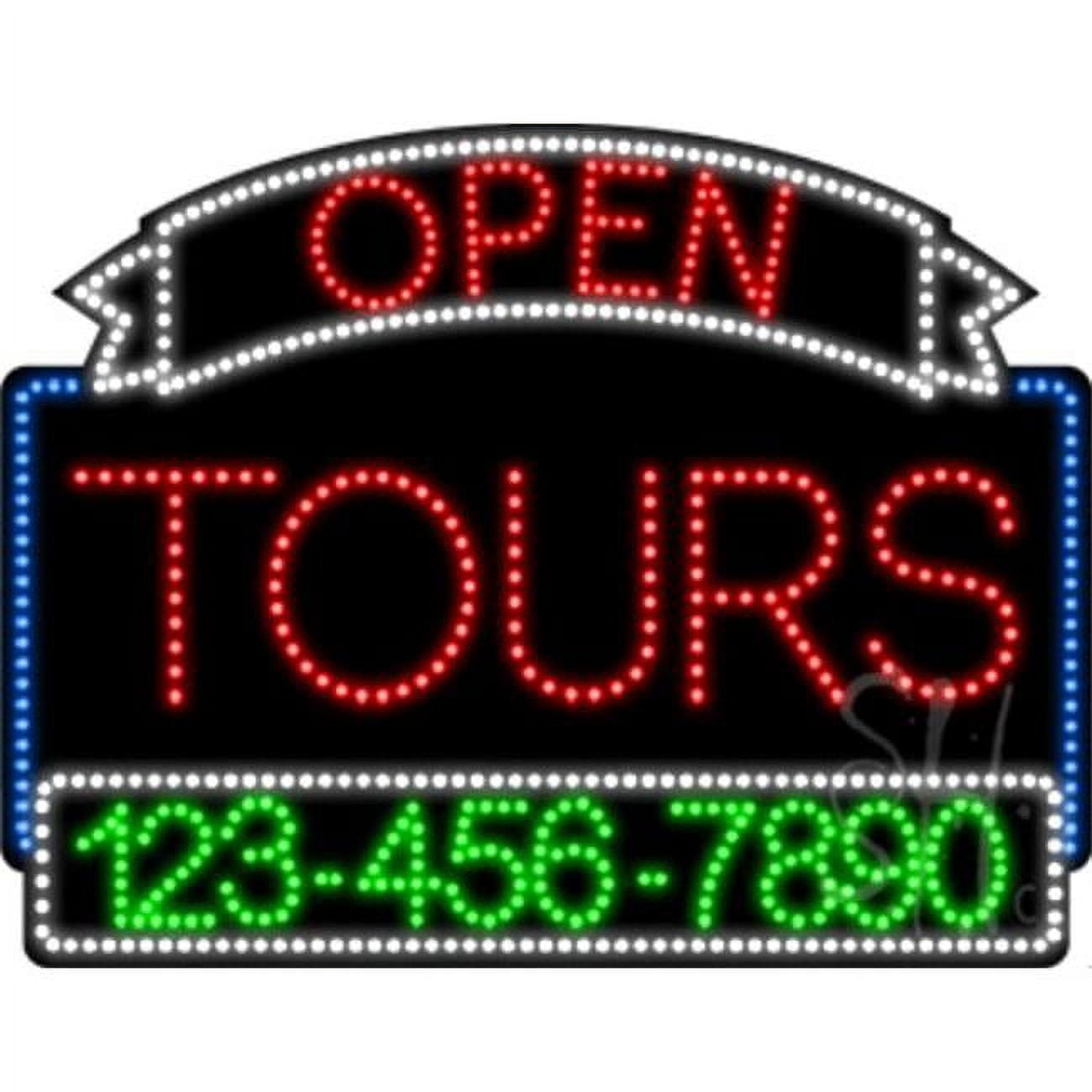 Everything Neon Tours Open with Phone Number Animated LED Sign 24 ...