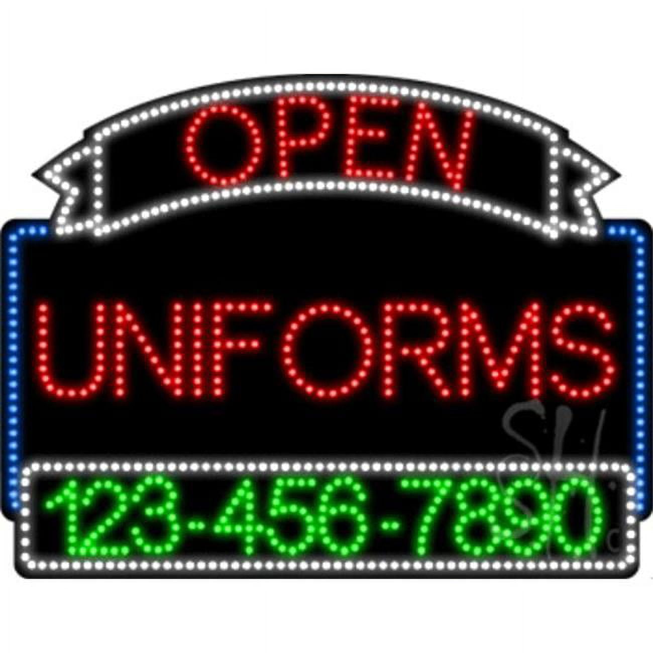 Everything Neon Uniforms Open with Phone Number Animated LED Sign 24 ...
