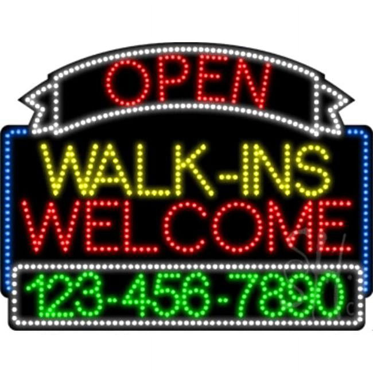 Everything Neon Walk-Ins Welcome Open with Phone Number Animated LED ...