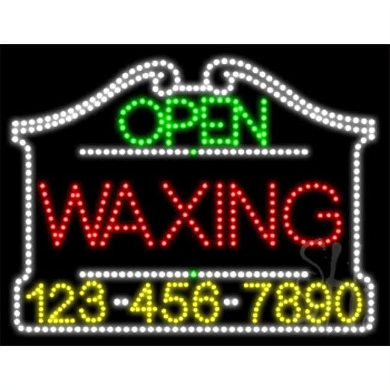 Everything Neon Waxing Open with Phone Number Animated LED Sign 24 ...