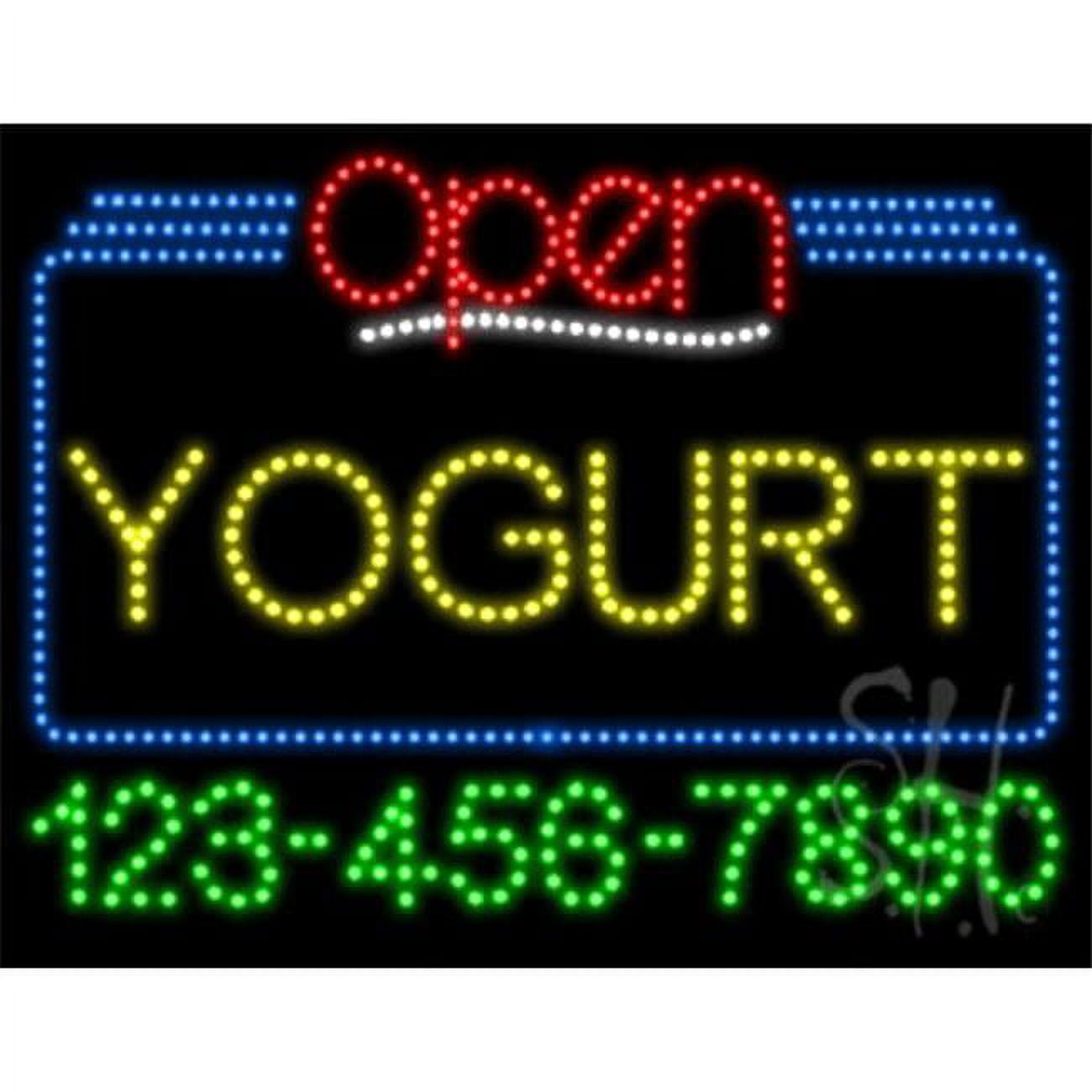 Everything Neon Yogurt Open with Phone Number Animated LED Sign 24 ...