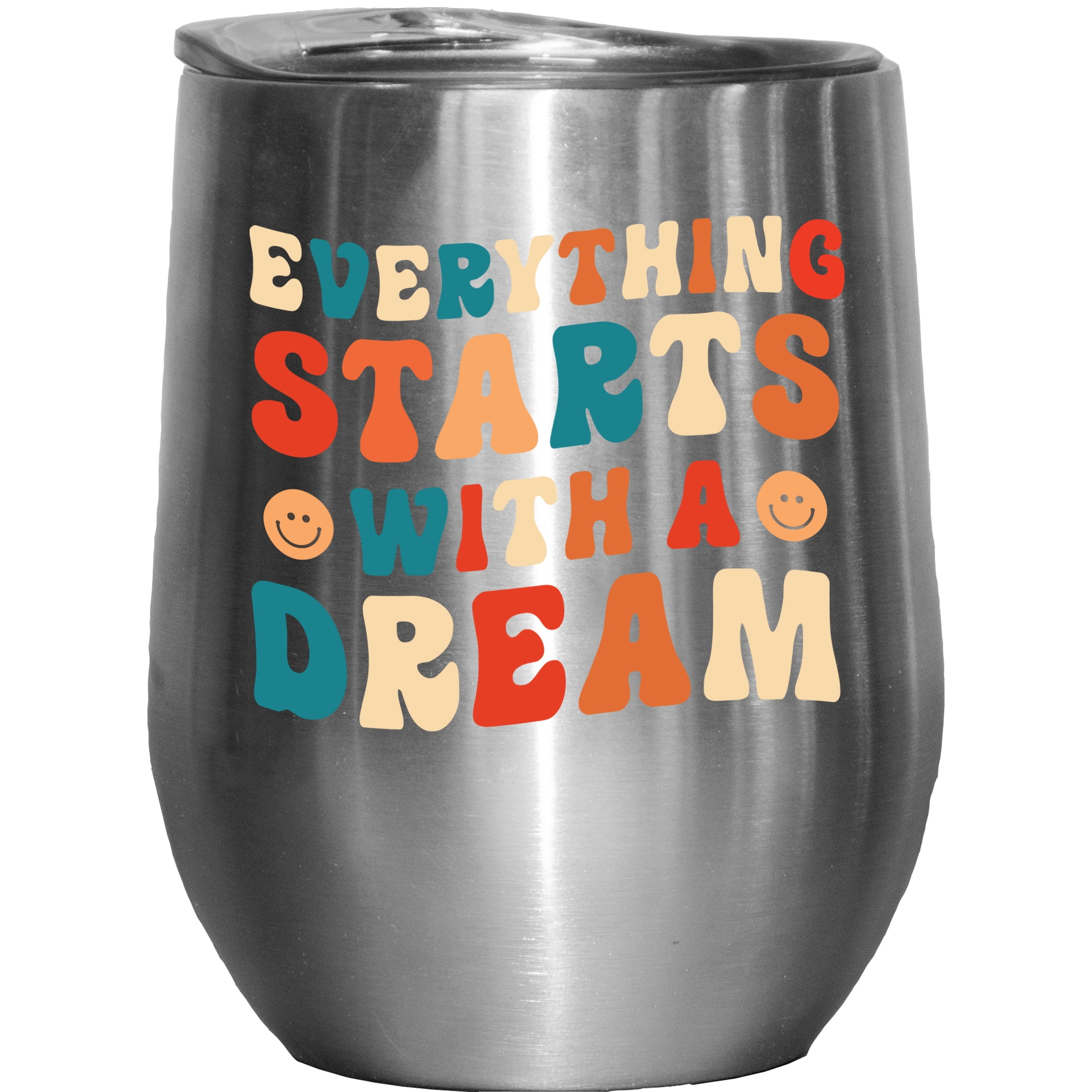 Everything Starts with a Dream, Inspirational Quote, Groovy Retro Wavy ...