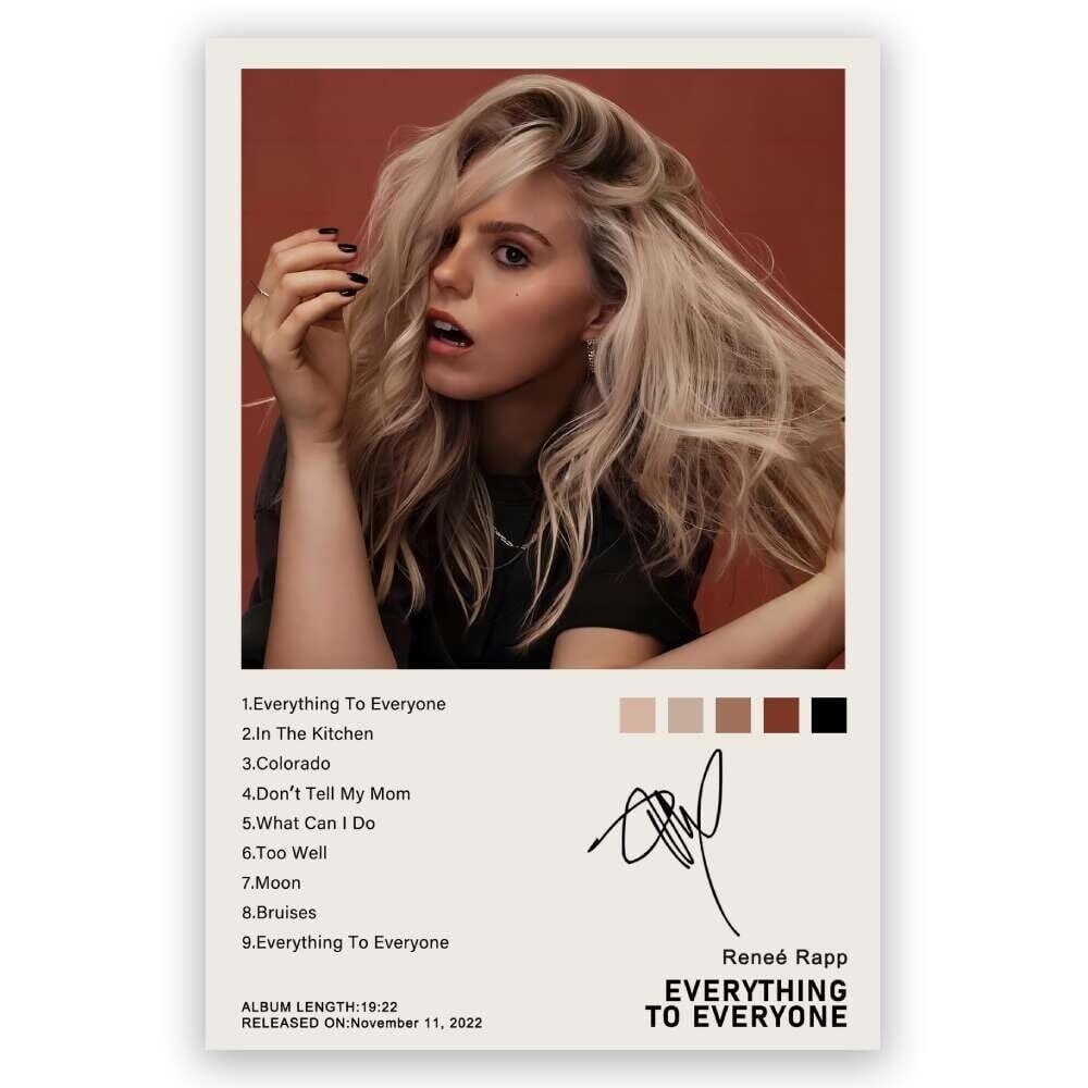Everything To Everyone Albums Poster Renee Rapp Posters Music Canvas ...