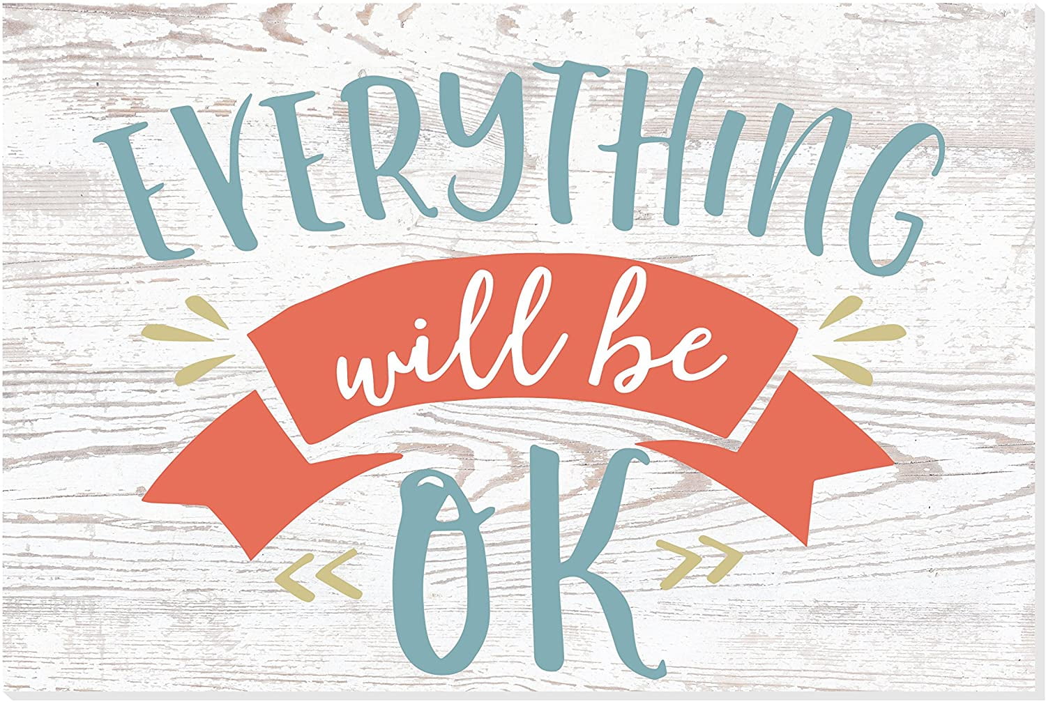 Everything Will Be Ok Rustic Wood Wall Sign 8x12 - Walmart.com