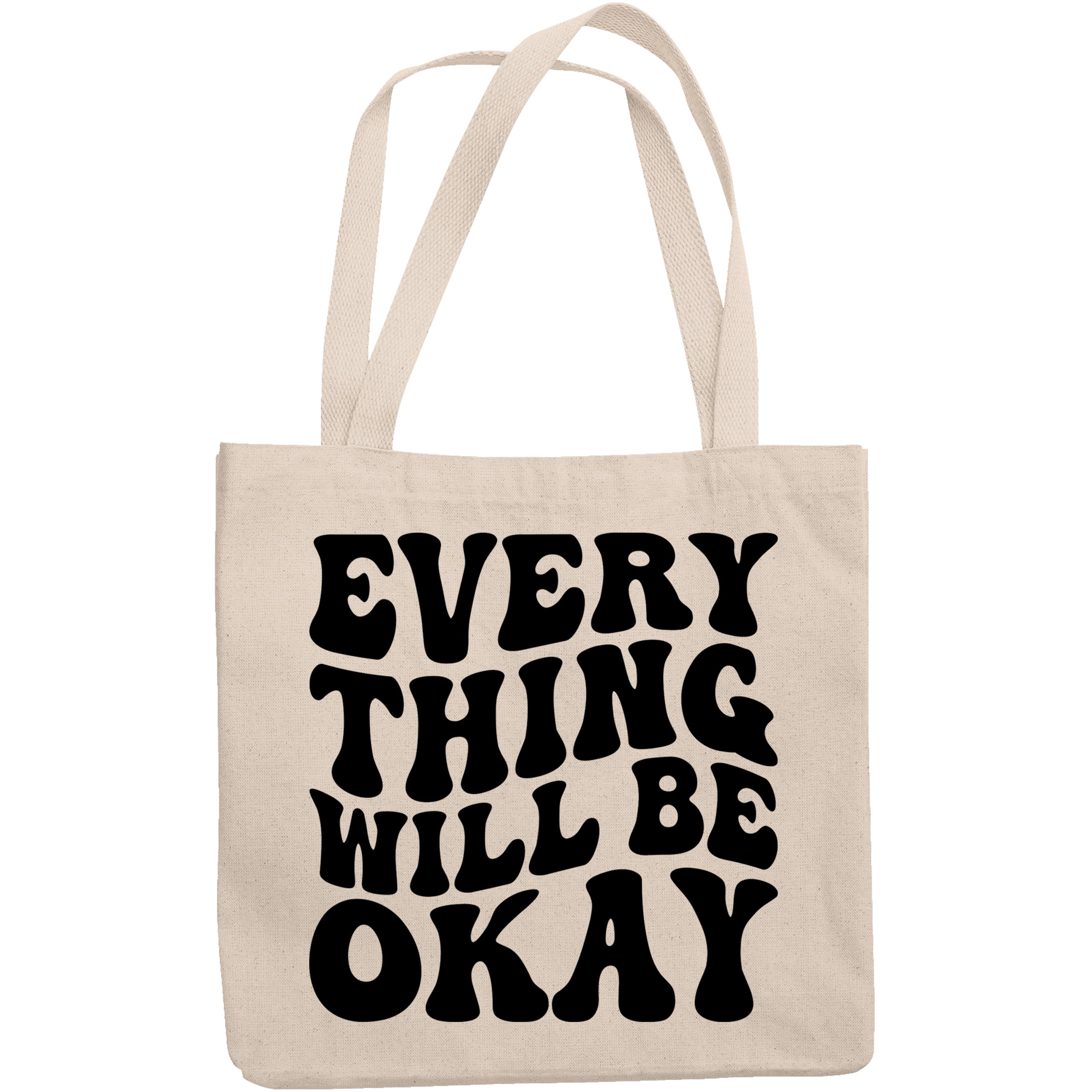 Everything Will Be Okay, Motivational Quote, Groovy Retro Wavy Text ...
