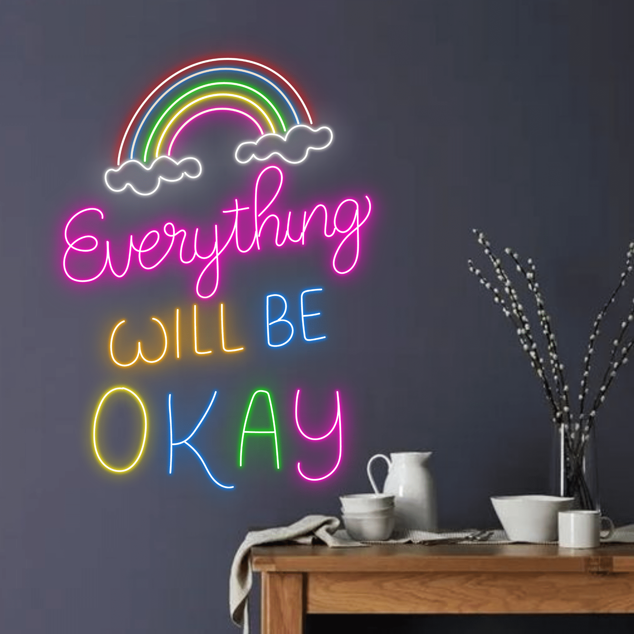 Everything Will Be Okay Neon Sign, Long-lasting Deco - Walmart.com